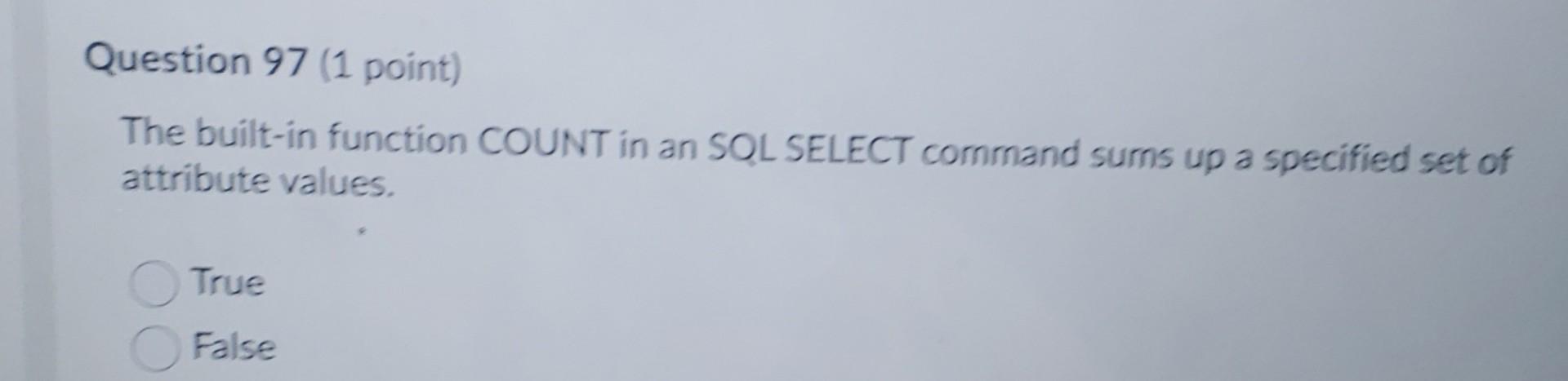Solved Question 93 (1 point) In a relational Join operation, | Chegg.com