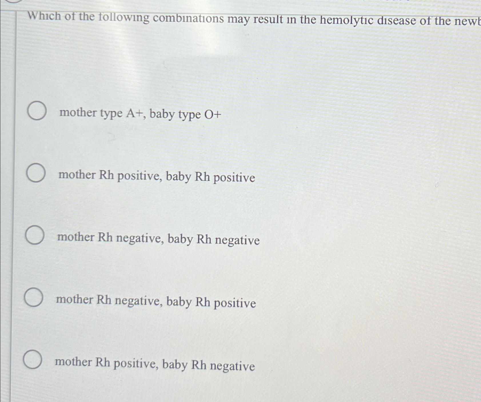 Solved Which of the following combinations may result in the | Chegg.com