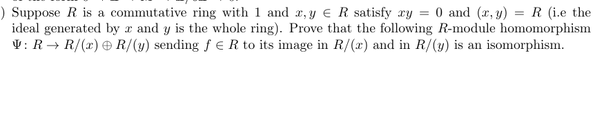 Solved Suppose R is ﻿a commutative ring with 1 ﻿and x,yinR | Chegg.com