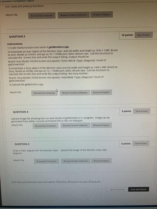 Solved QUESTION 1 10 points Save an Monitor class header | Chegg.com