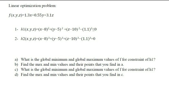 Solved Linear optimization | Chegg.com