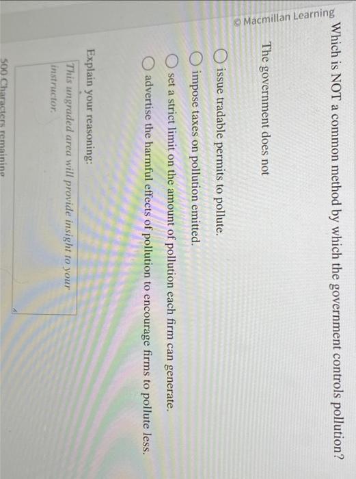 Solved Which is NOT a common method by which the government | Chegg.com
