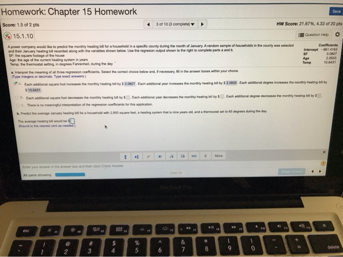 Solved Homework: Chapter 15 Homework Score: 1.5 of 2 pts | Chegg.com