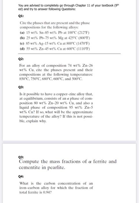 Solved You are advised to completely go through Chapter 11 | Chegg.com