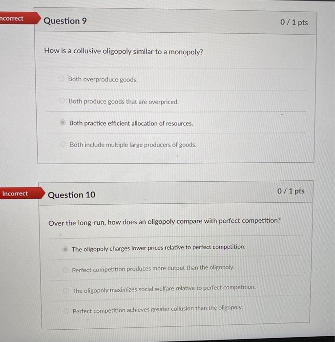 Solved How is a collusive oligopoly similar to a monopoly? | Chegg.com