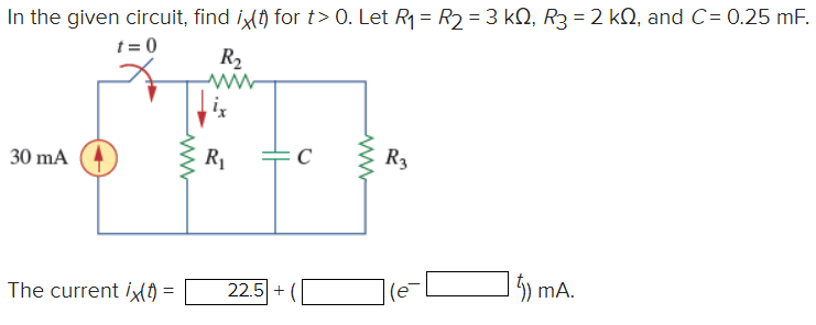 Solved In the given circuit, find ix(t) ﻿for t>0. ﻿Let | Chegg.com