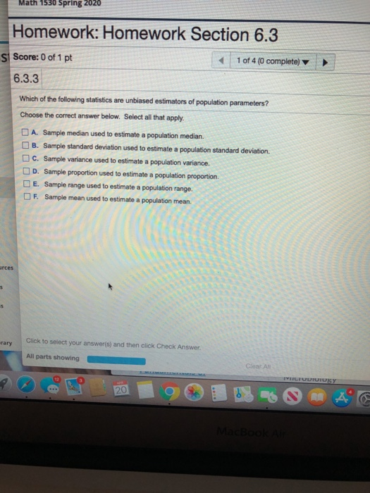 Solved Math 1530 Spring 2020 Homework: Homework Section 6.3 | Chegg.com Solved Math 1530 Spring 2020 Homework: Homework Section 6.3 | Chegg.com
