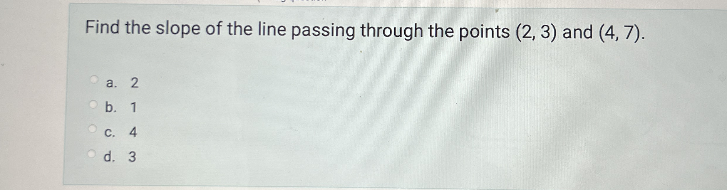 Solved Find the slope of the line passing through the points | Chegg.com