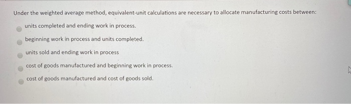 Solved Under the weighted average method, equivalent-unit | Chegg.com