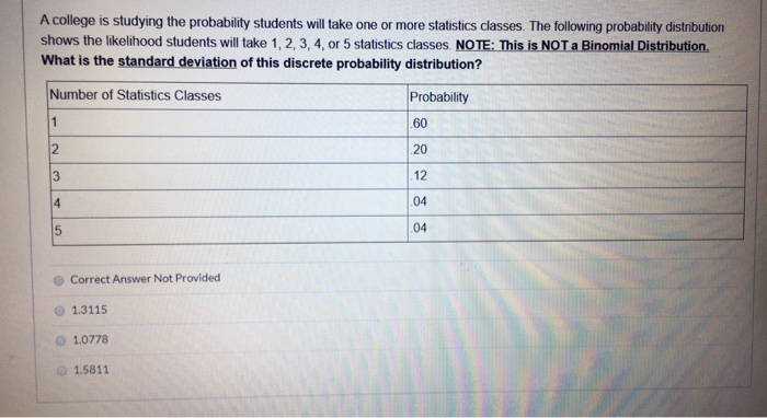 Solved A college is studying the probability students will | Chegg.com
