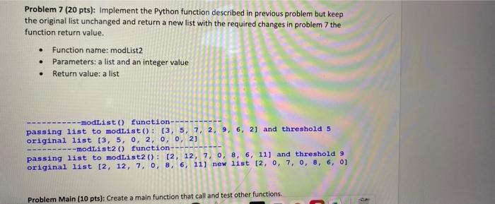 Solved Problem 7 (20 pts): Implement the Python function | Chegg.com