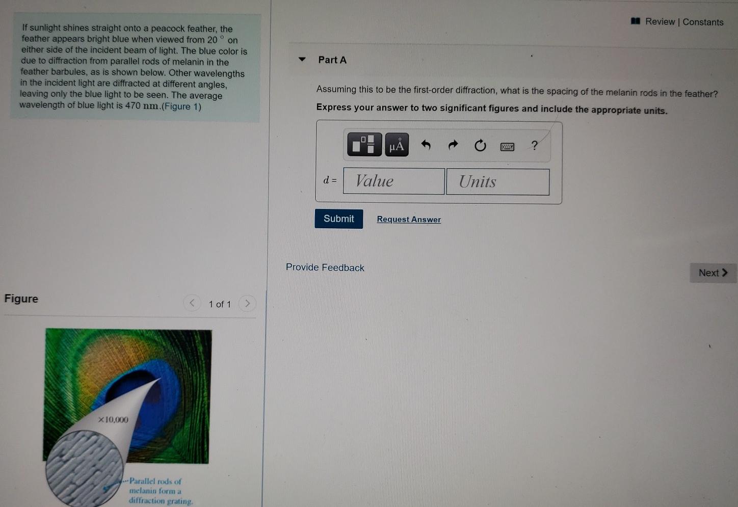 Solved A Review Constants Part A If sunlight shines straight | Chegg.com