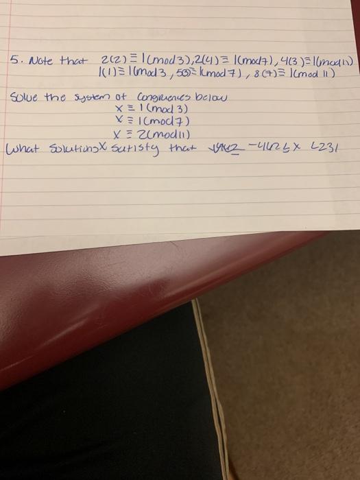 Solved e note that 2(2) mod 3),214) El mod 7.403) I madal | Chegg.com