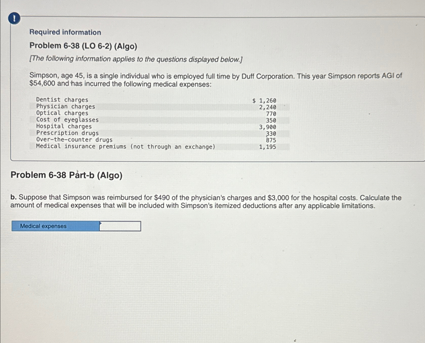 Solved 1Required informationProblem 6-38 (LO 6-2) (Algo)[The | Chegg.com