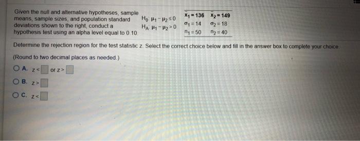 Solved 02 = 18 Given the null and alternative hypotheses, | Chegg.com