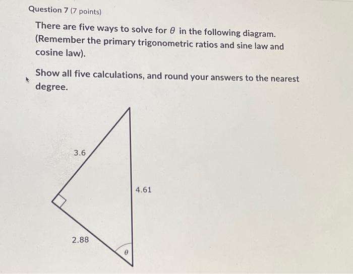 Solved Question 7 (7 points) There are five ways to solve | Chegg.com