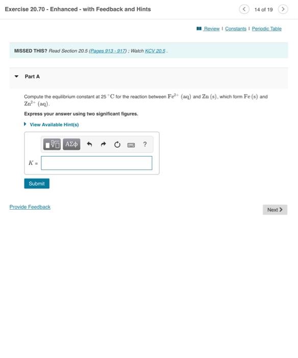 Solved xercise 20.102 - Enhanced - with Feedback 19 of 19 na | Chegg.com