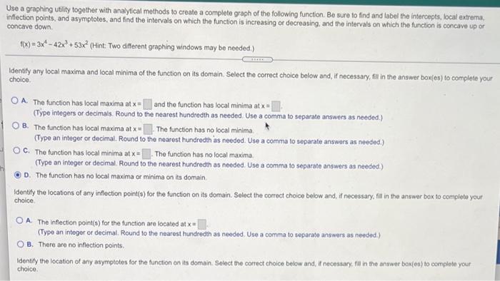 Solved Use a graphing utility together with analytical | Chegg.com