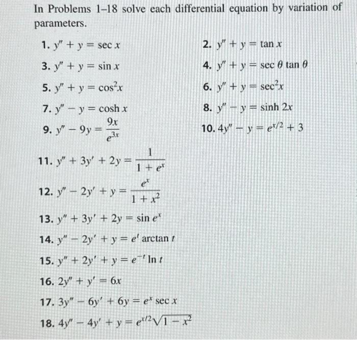 Solved In Problems 1-18 solve each differential equation by | Chegg.com