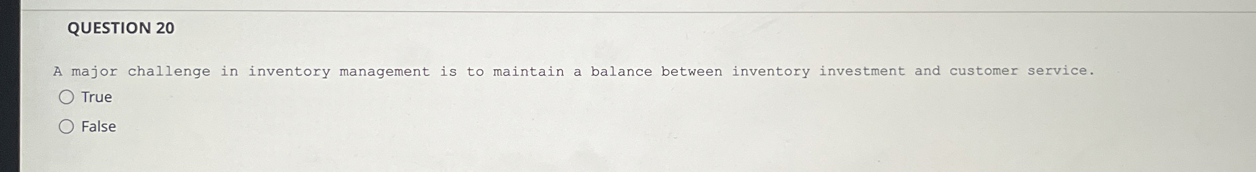 Solved QUESTION 20A major challenge in inventory management | Chegg.com