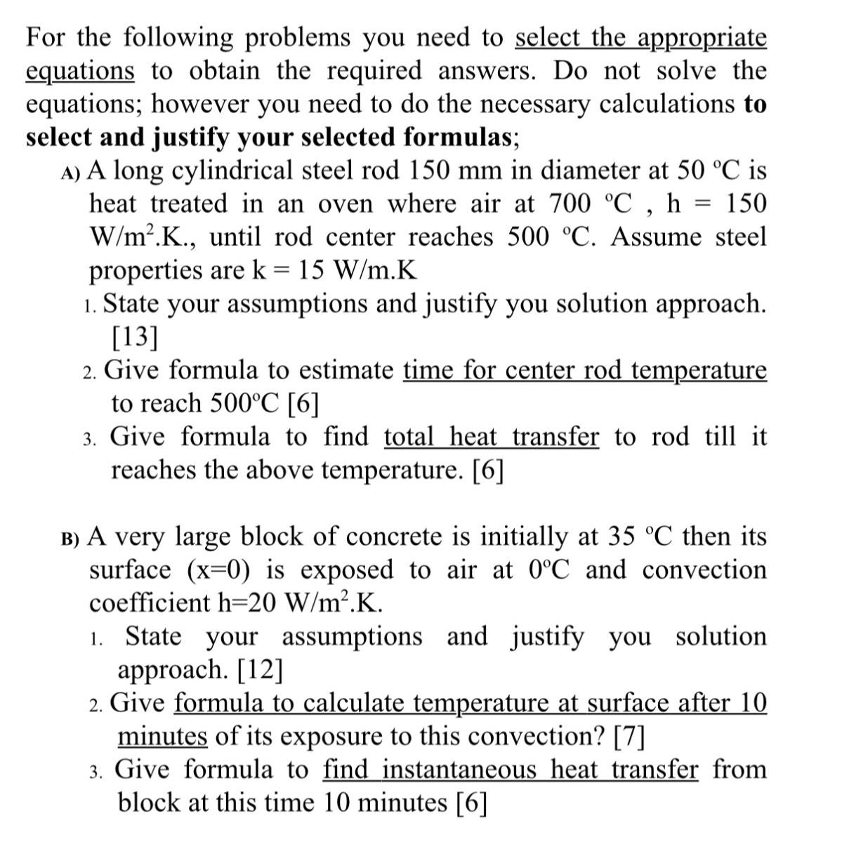 Solved For the following problems you need to select the | Chegg.com