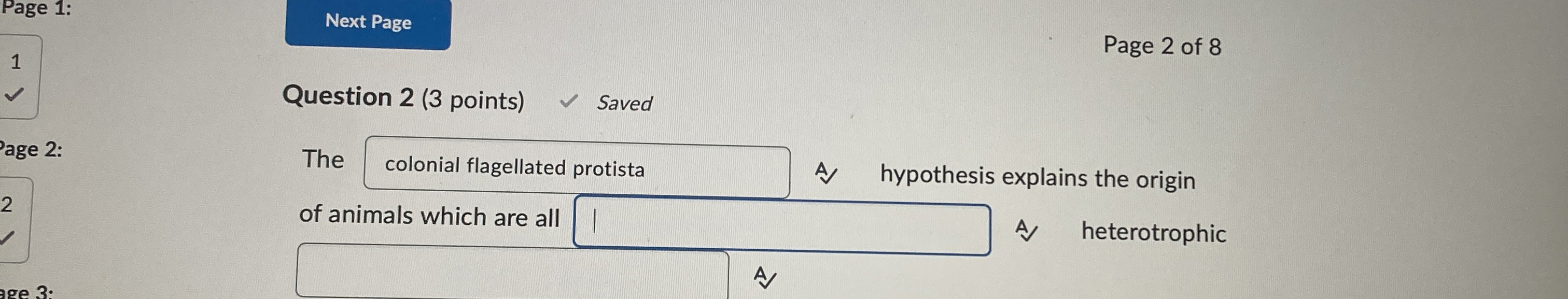 Solved Page 2 ﻿of 8Question 2 (3 ﻿points) ﻿SavedThe | Chegg.com