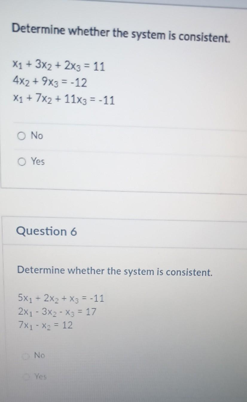 Solved Determine whether the system is consistent. X1 + 3x2 | Chegg.com