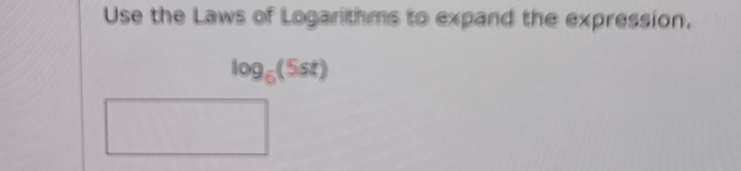 Solved Use the Laws of Logarithms to expand the | Chegg.com