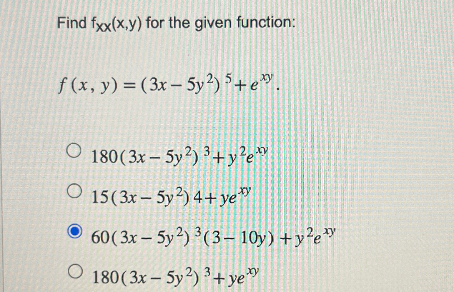 Solved Find f×(x,y) ﻿for the given | Chegg.com