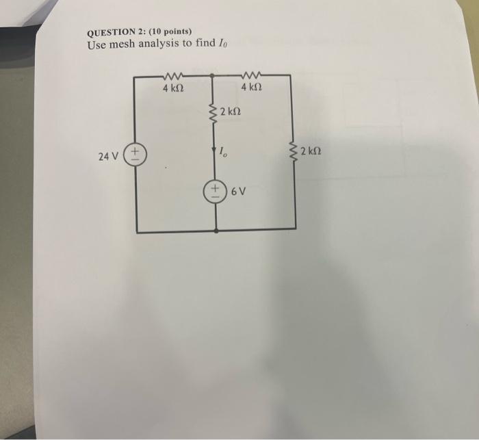 Solved QUESTION 1: (10 points) Use loop analysis to | Chegg.com