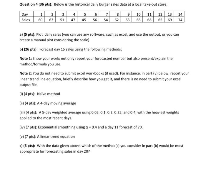 Solved Question 4 36 Pts Below Is The Historical Daily 