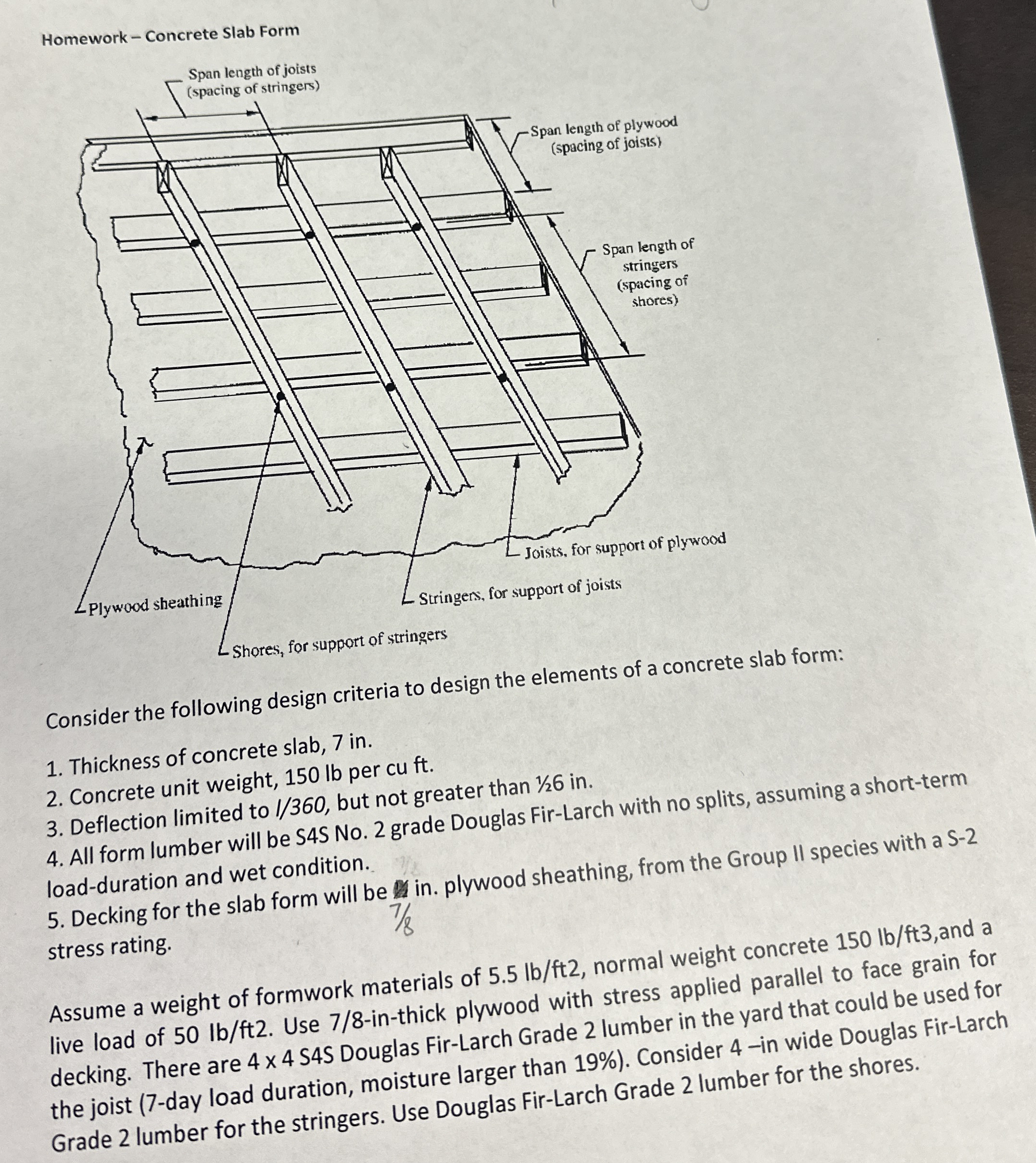Homework - ﻿Concrete Slab FormConsider the following | Chegg.com