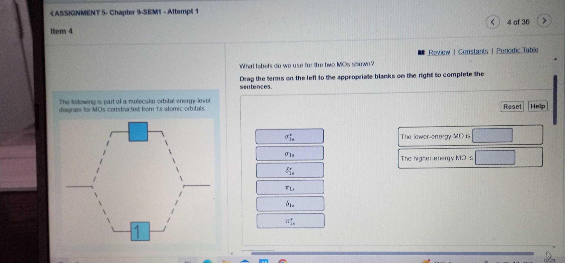Solved What labels do we use for the two MOs shown? Drag the | Chegg.com