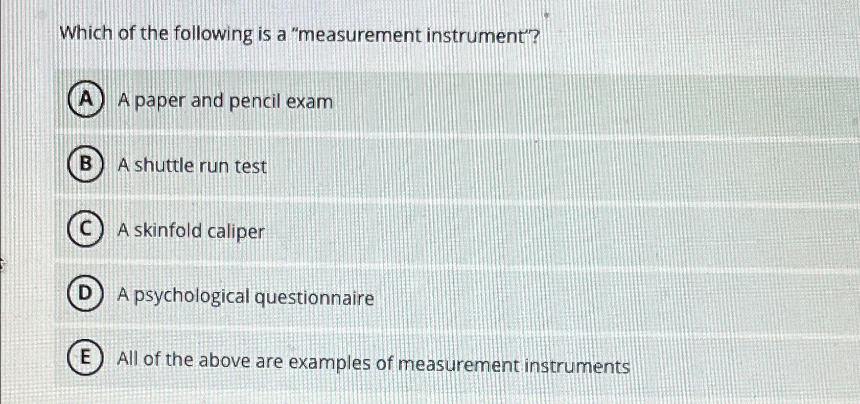 Solved Which of the following is a "measurement | Chegg.com