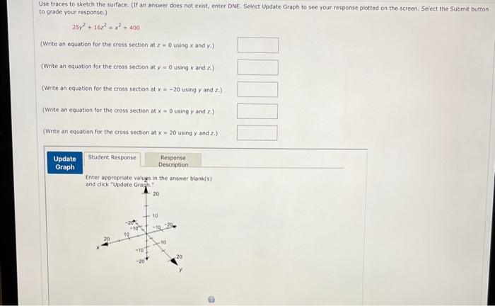 Solved Use traces to sketch the surface, (If an answer does | Chegg.com