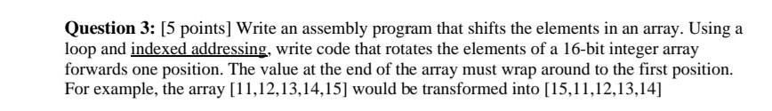 Question 1: [5 point] Write an assembly program that | Chegg.com