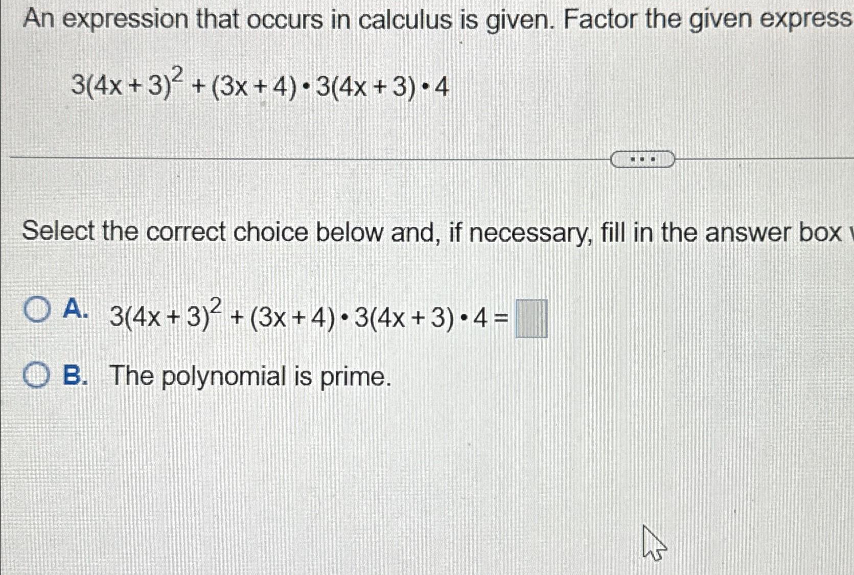 Solved An expression that occurs in calculus is given. | Chegg.com