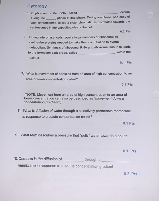Cytology LAB ACTIVITY 5: Stages of Mitosis. Answer | Chegg.com