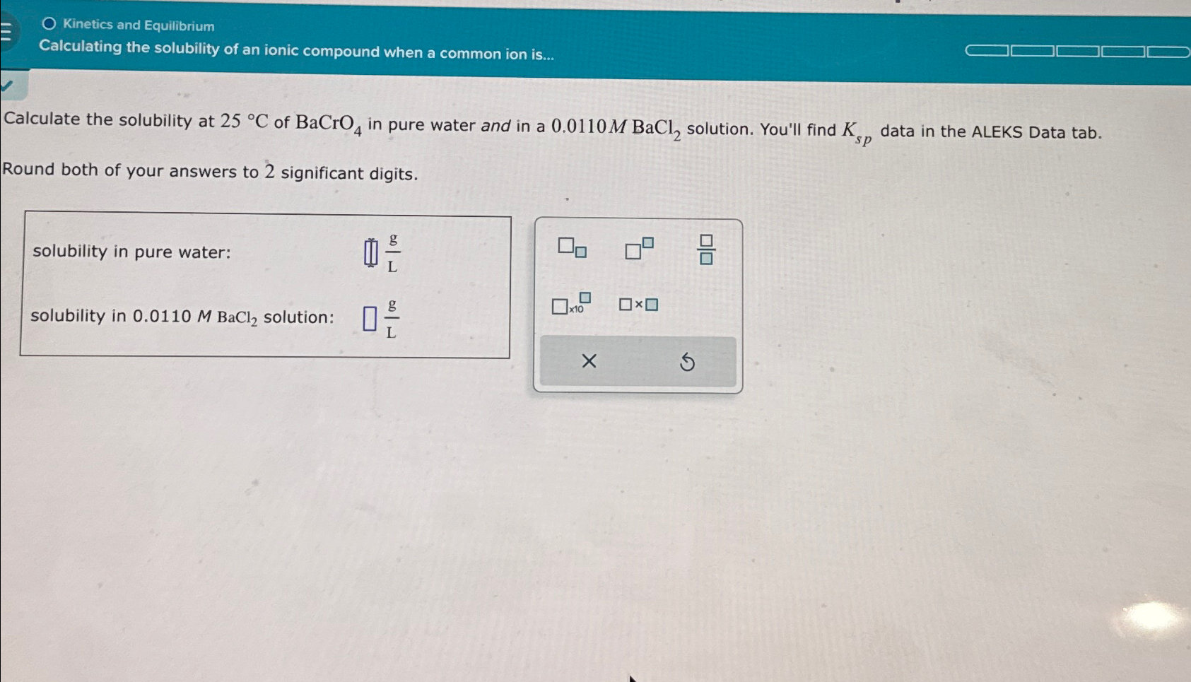 Solved Kinetics and EquilibriumCalculating the solubility of | Chegg.com
