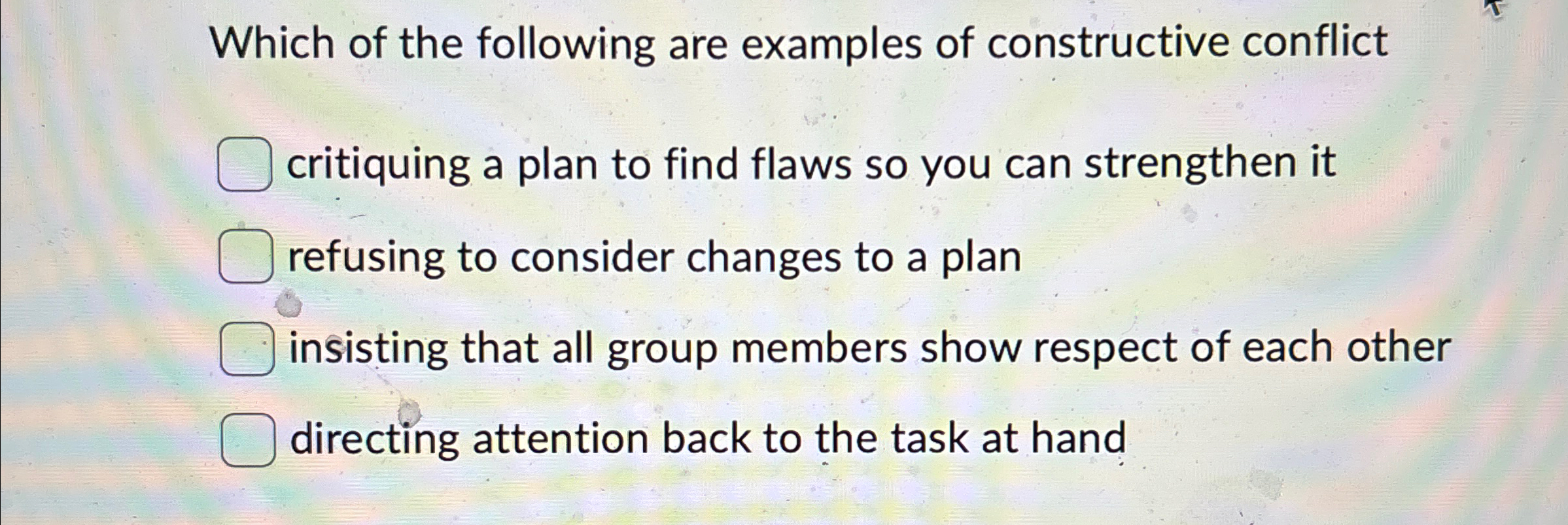 Solved Which of the following are examples of constructive | Chegg.com