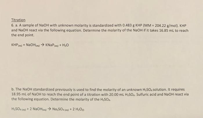 Solved Molarity & Solution Concentration 1. Calculate the | Chegg.com