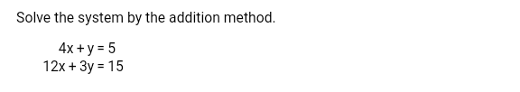 Solved Solve the system by the addition | Chegg.com