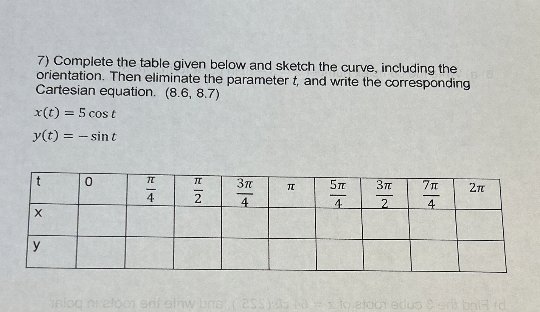 Complete the table given below and sketch the curve, | Chegg.com