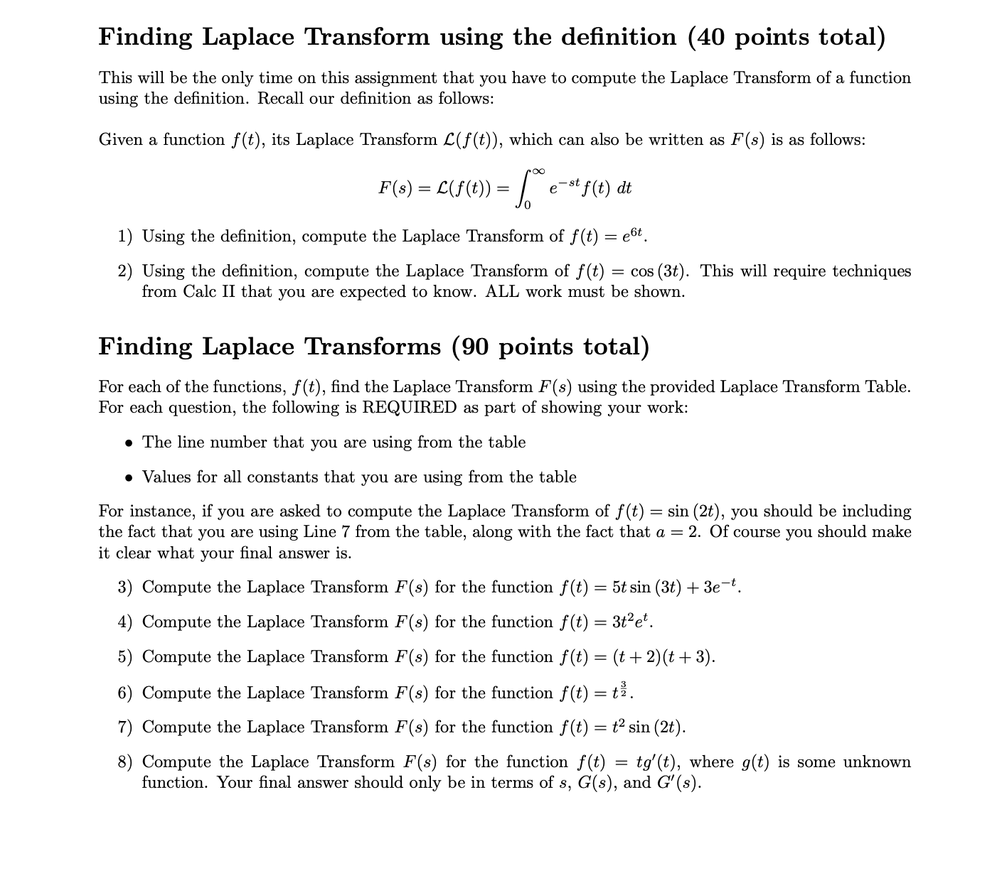 Solved Finding Laplace Transform using the definition (40 | Chegg.com