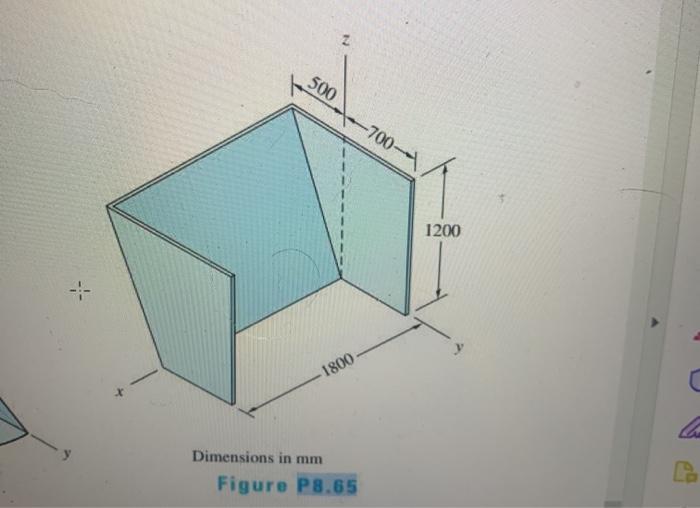 Solved 500 -700- 1200 --- 1800 Dimensions in mm Figure P8.65 | Chegg.com