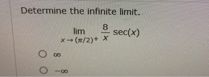 Solved Determine the infinite limit. 1 - x lim *2 (x - 2)2 0 | Chegg.com