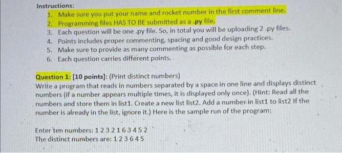 Solved Instructions: 1. Make sure you put your name and | Chegg.com