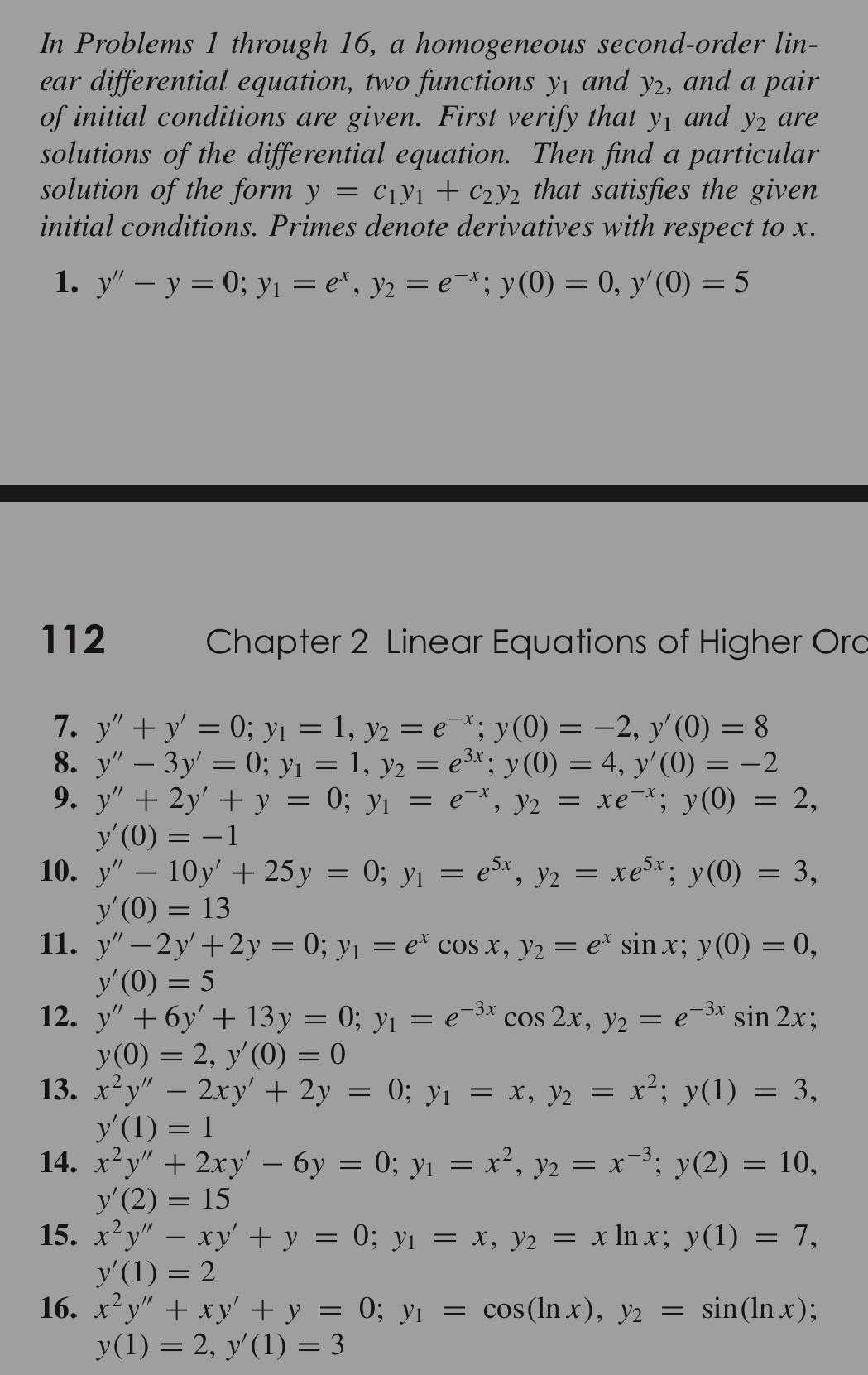 Solved In Problems 1 through 16, a homogeneous second-order | Chegg.com