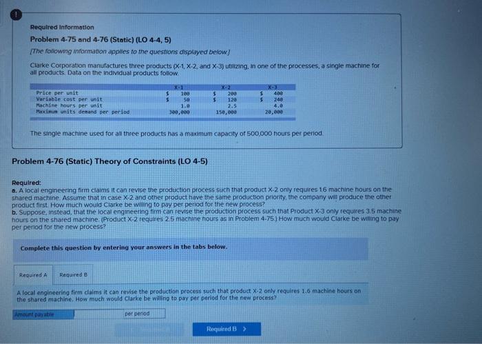 Solved Required information Problem 4-75 and 4-76 (Static) | Chegg.com