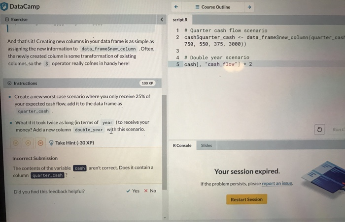 Solved Datacamp € Course Outline Exercise Scriptr 1 